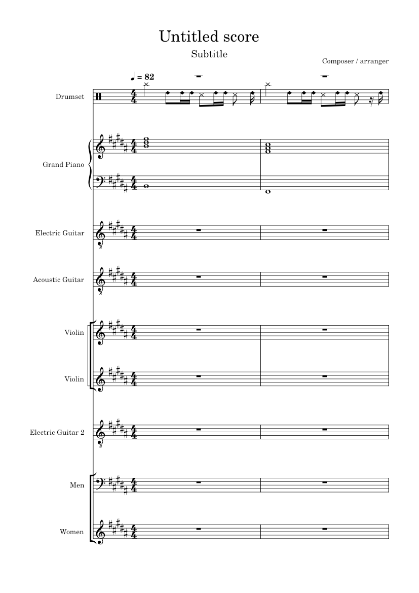 all around the world oasis cover Sheet music for Piano, Violin, Guitar ...