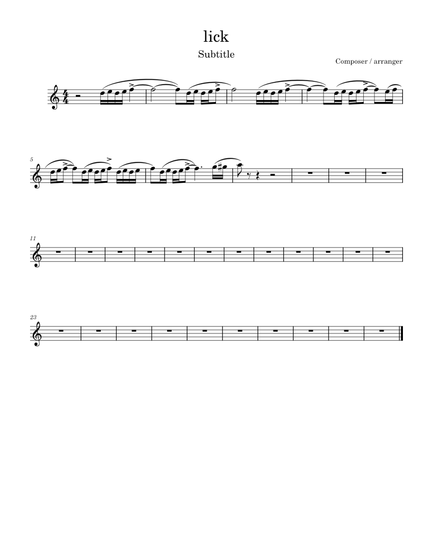 lick Sheet music for Clarinet other (Solo) | Musescore.com
