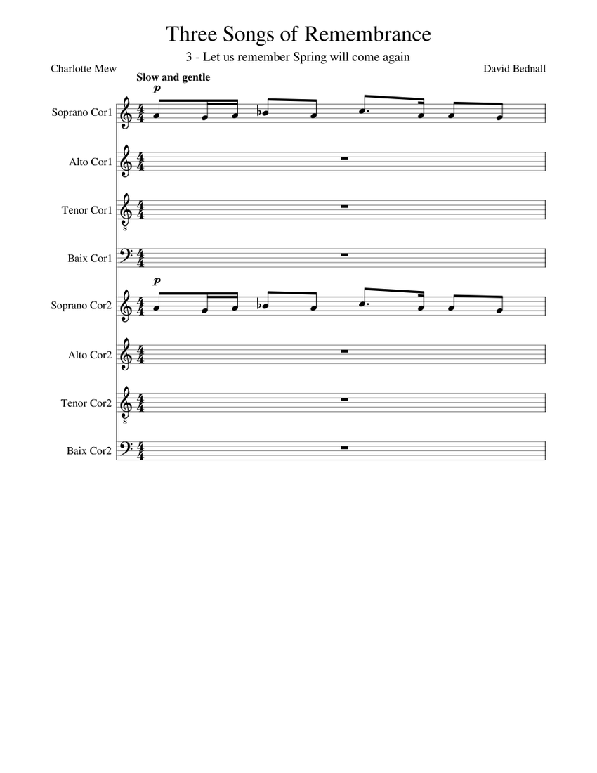 Three Songs of Remembrance 3 LET US REMEMBER SPRING WILL COME AGAIN ...