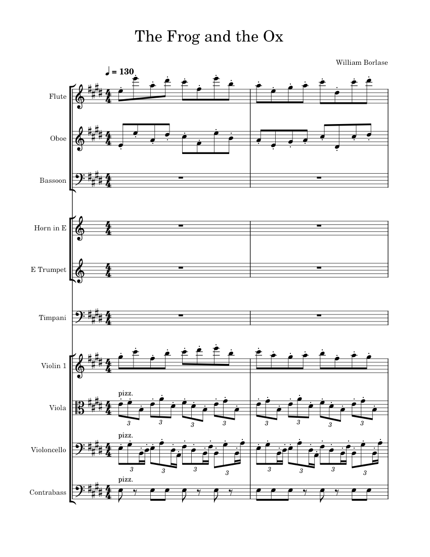 The Frog and the Ox Sheet music for Flute, Oboe, Bassoon, Contrabass ...