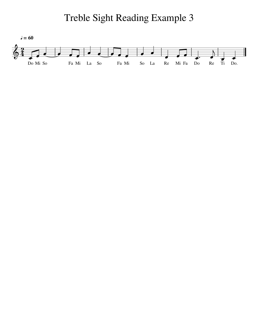 Treble Clef Sight Reading Example 3 Sheet music for Soprano (Solo ...