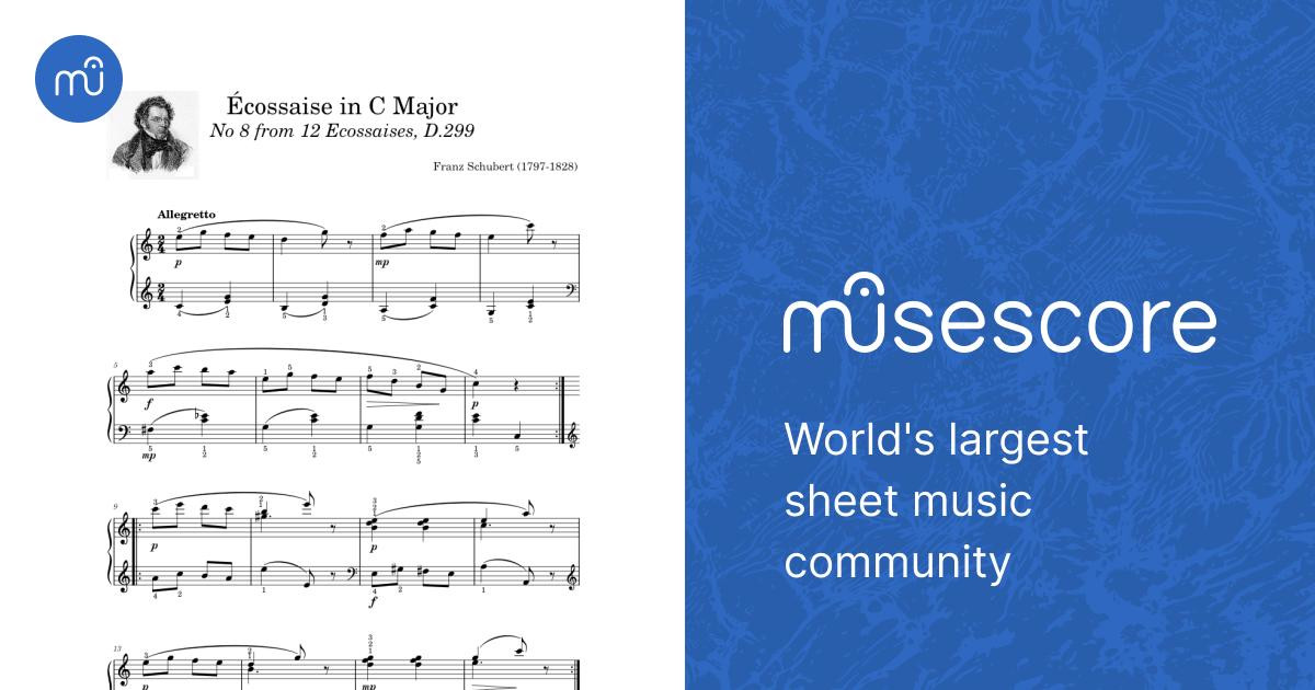 Ecossaise in C Major, No 8, D.299 – Franz Schubert Sheet music for ...