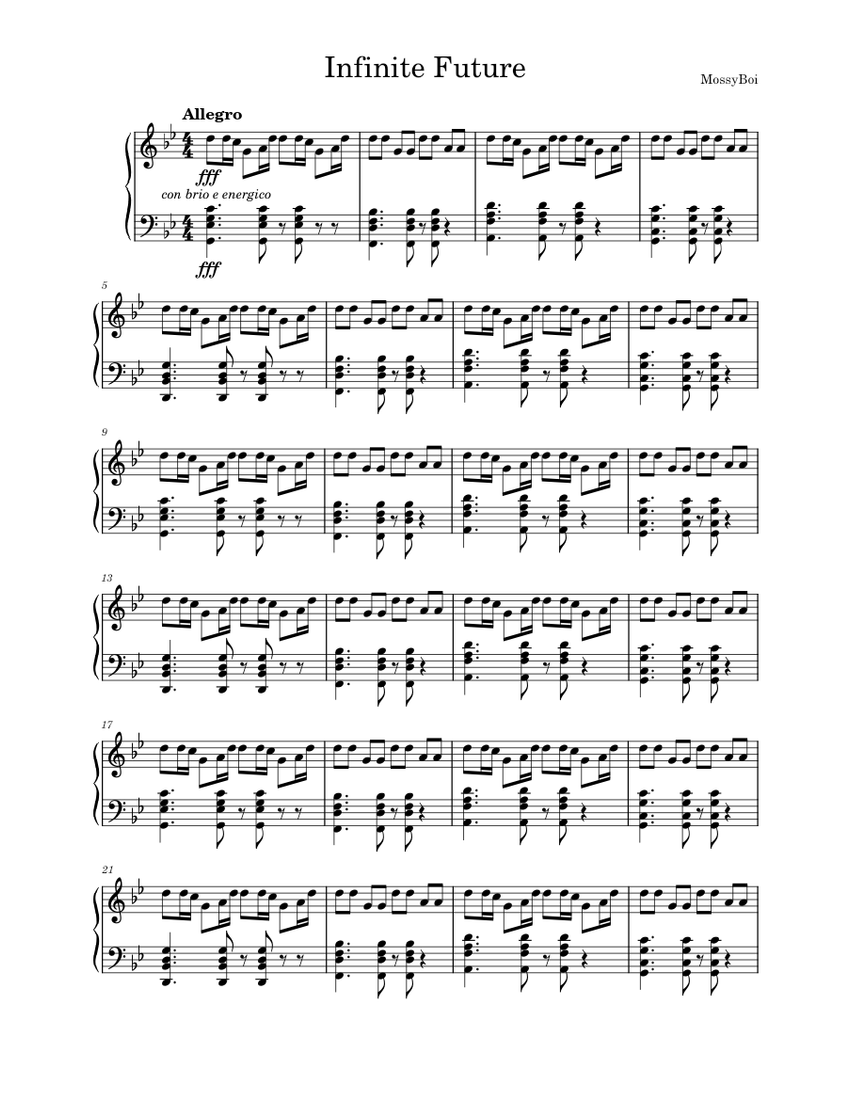 Infinite Future Sheet music for Piano (Solo) | Musescore.com
