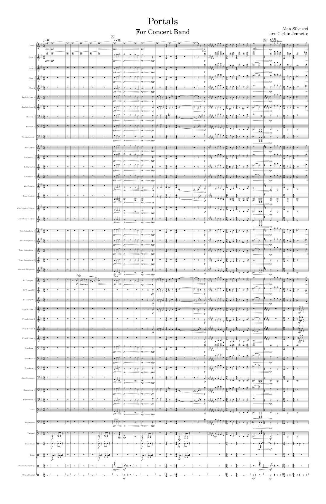 Portals – Alan Silvestri Portals Sheet music for Trombone, Euphonium ...
