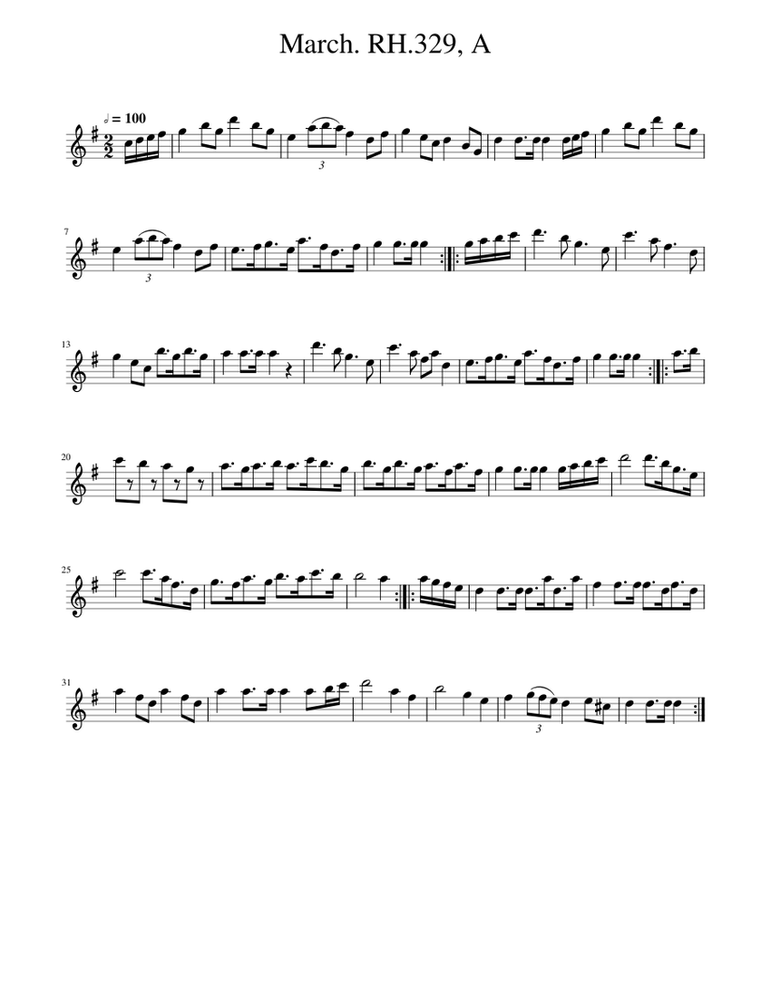 March. RH.329, A Sheet music for Piano (Solo) Easy | Musescore.com