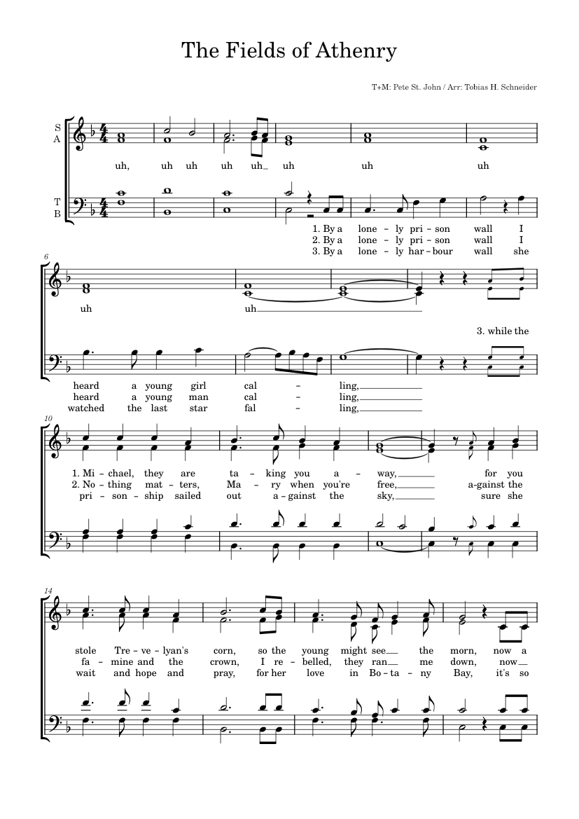 The Fields of Athenry Sheet music for Female, Male (SATB) | Musescore.com