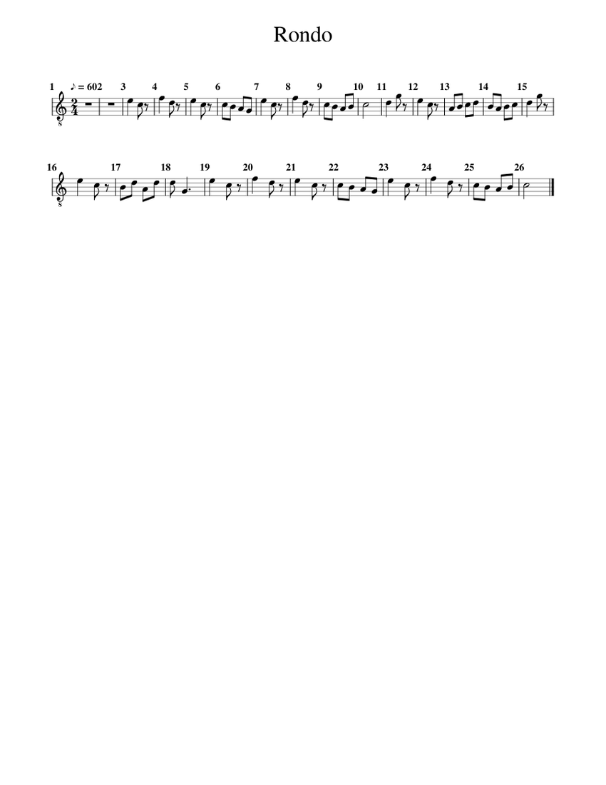 Rondo Sheet music for Guitar (Solo) | Musescore.com