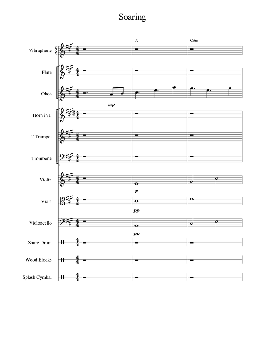 Soaring Sheet music for Trombone, Flute, Oboe, Snare drum & more ...
