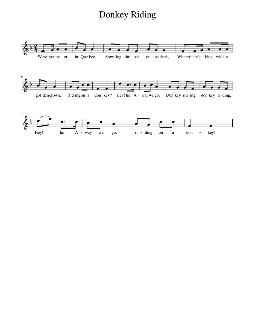 Donkey Riding Sheet music for Piano (Solo) | Musescore.com
