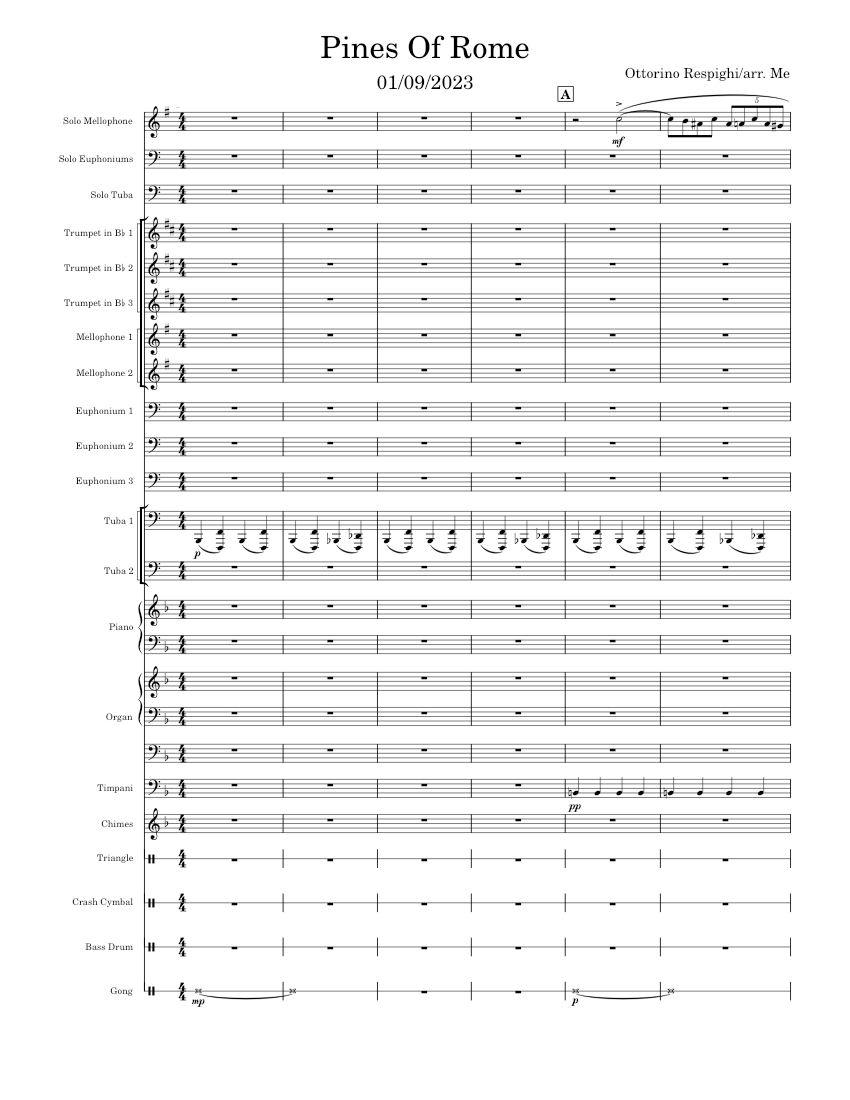 Pines of Rome – Ottorino Respighi Sheet music for Piano, Organ, Tuba, French horn & more ...