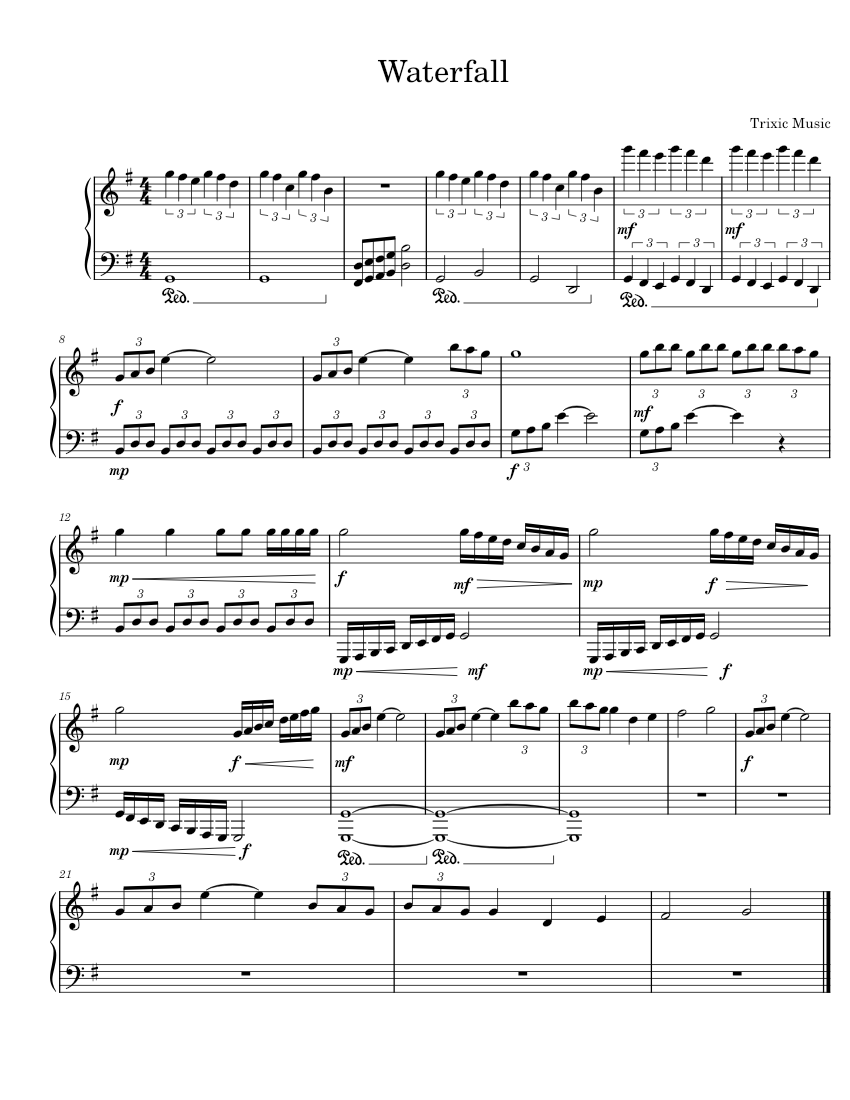 Waterfall Sheet music for Piano (Solo) | Musescore.com