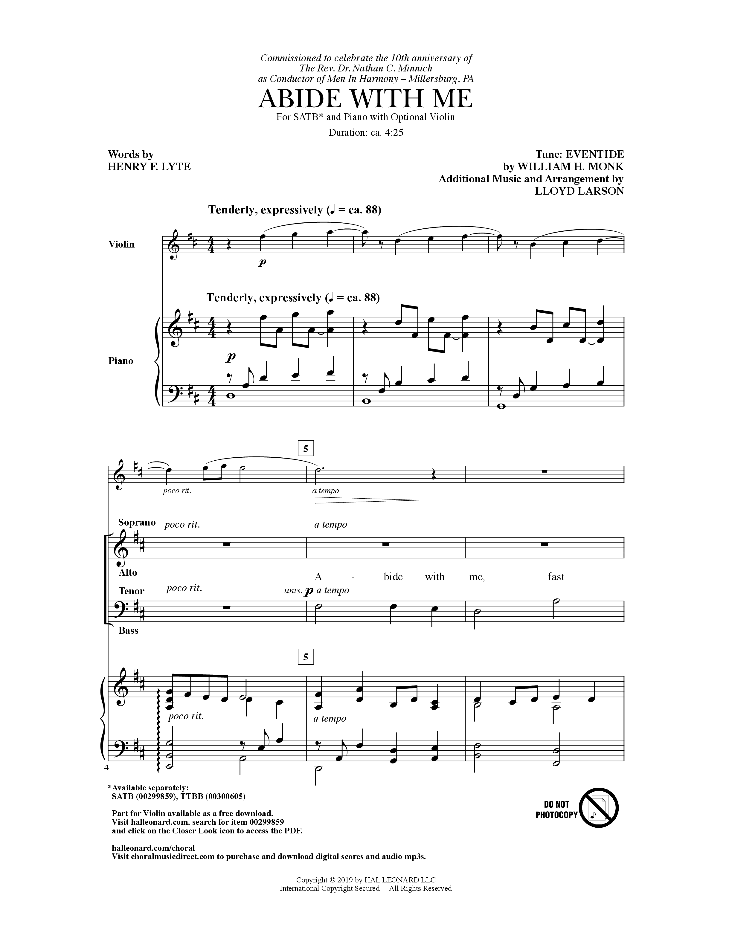 Play Official version of Abide with Me! Sheet Music by Henry Francis ...