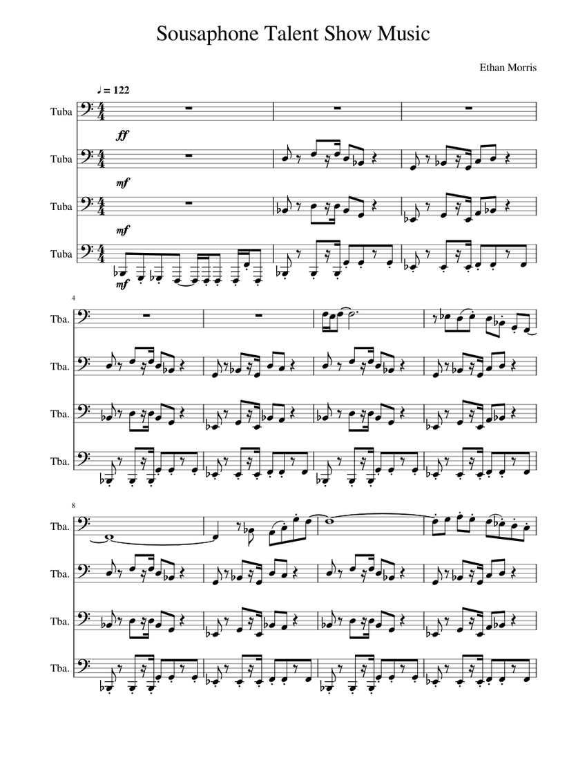Sousaphone_Talent_Show_Music Sheet music for Tuba (Mixed Quartet ...