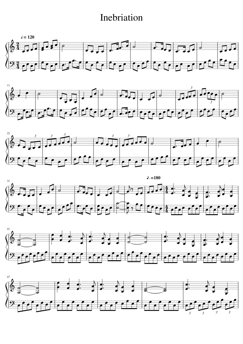 Inebriation Sheet music for Piano (Solo) | Musescore.com