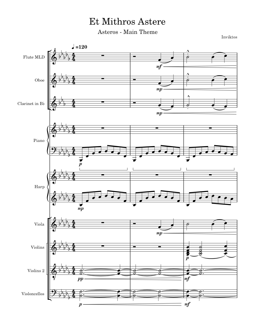 Et Mithros Astere - The Myth of Asteros by "Inviktos" Sheet Music for ...