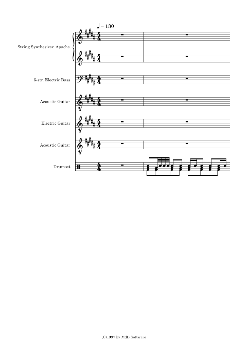 The Shadows.Apache Sheet music for Guitar, Bass guitar, Drum group ...