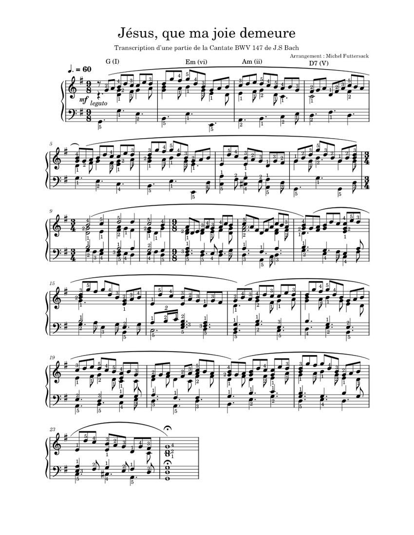 Jesu, Joy of Man's Desiring, from Cantata BWV 147 – Johann Sebastian ...