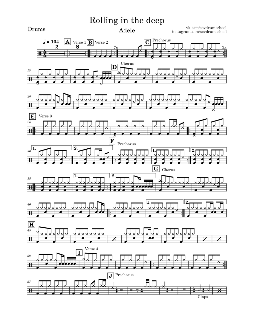 Adele - Rolling in the deep - piano tutorial