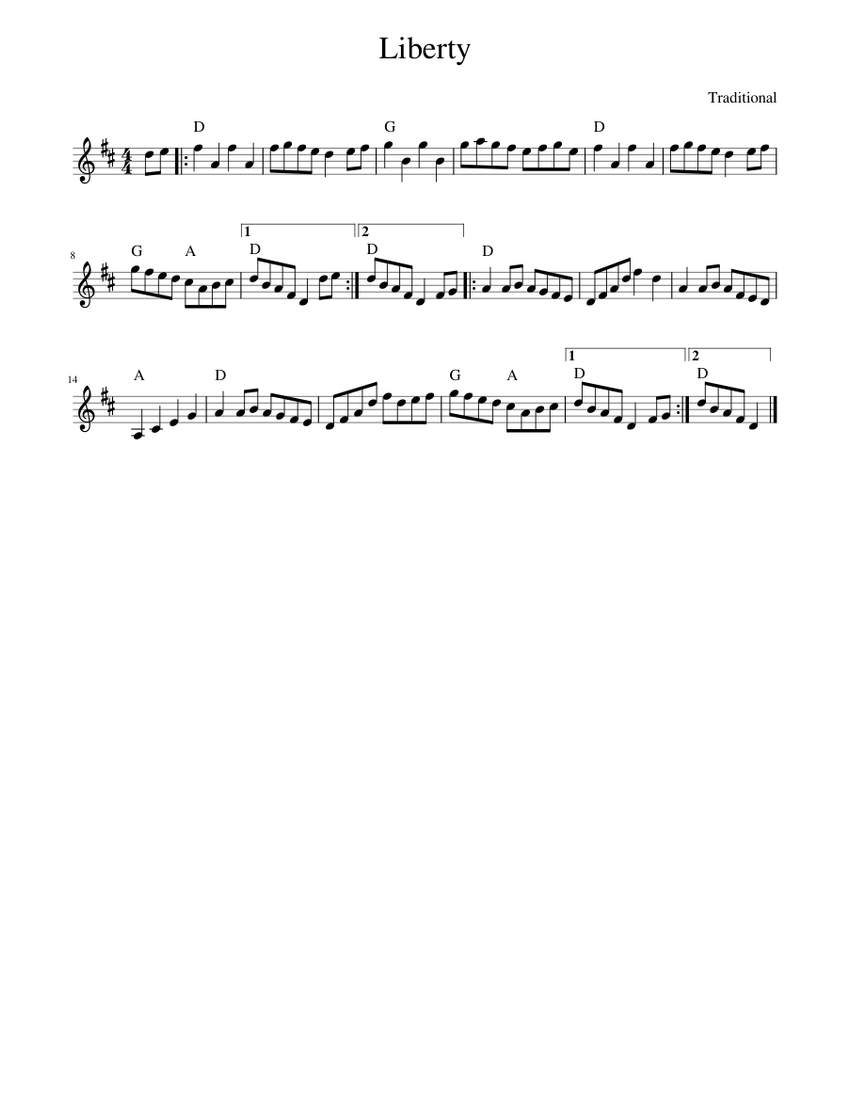 Traditional music - Liberty Sheet music for Piano (Solo) | Musescore.com