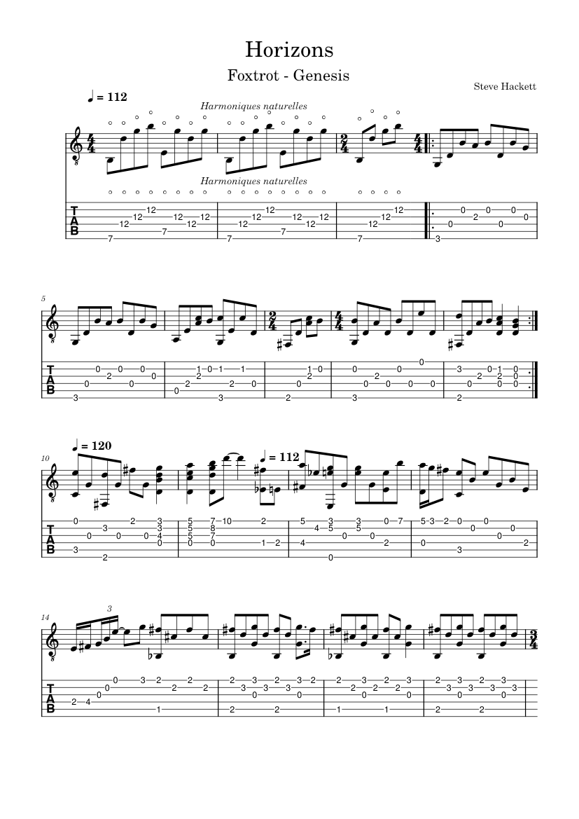Horizons Sheet music for Guitar (Solo) | Musescore.com