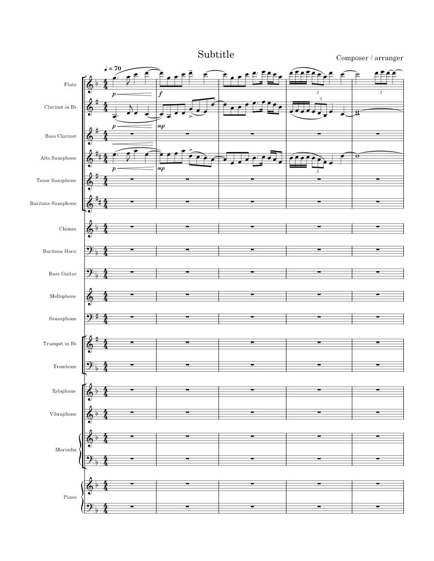 LDR Mvmt. 2 Sheet music for Piano, Trombone, Tuba, Flute & more instruments (Mixed Ensemble ...