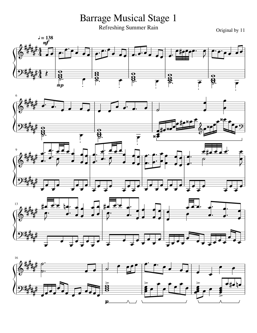 Barrage Musical Stage 1 Sheet music for Piano (Solo) | Musescore.com