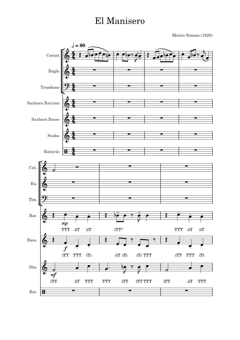 El Manisero – Moises Simons Sheet music for Trombone, Cornet, Euphonium ...