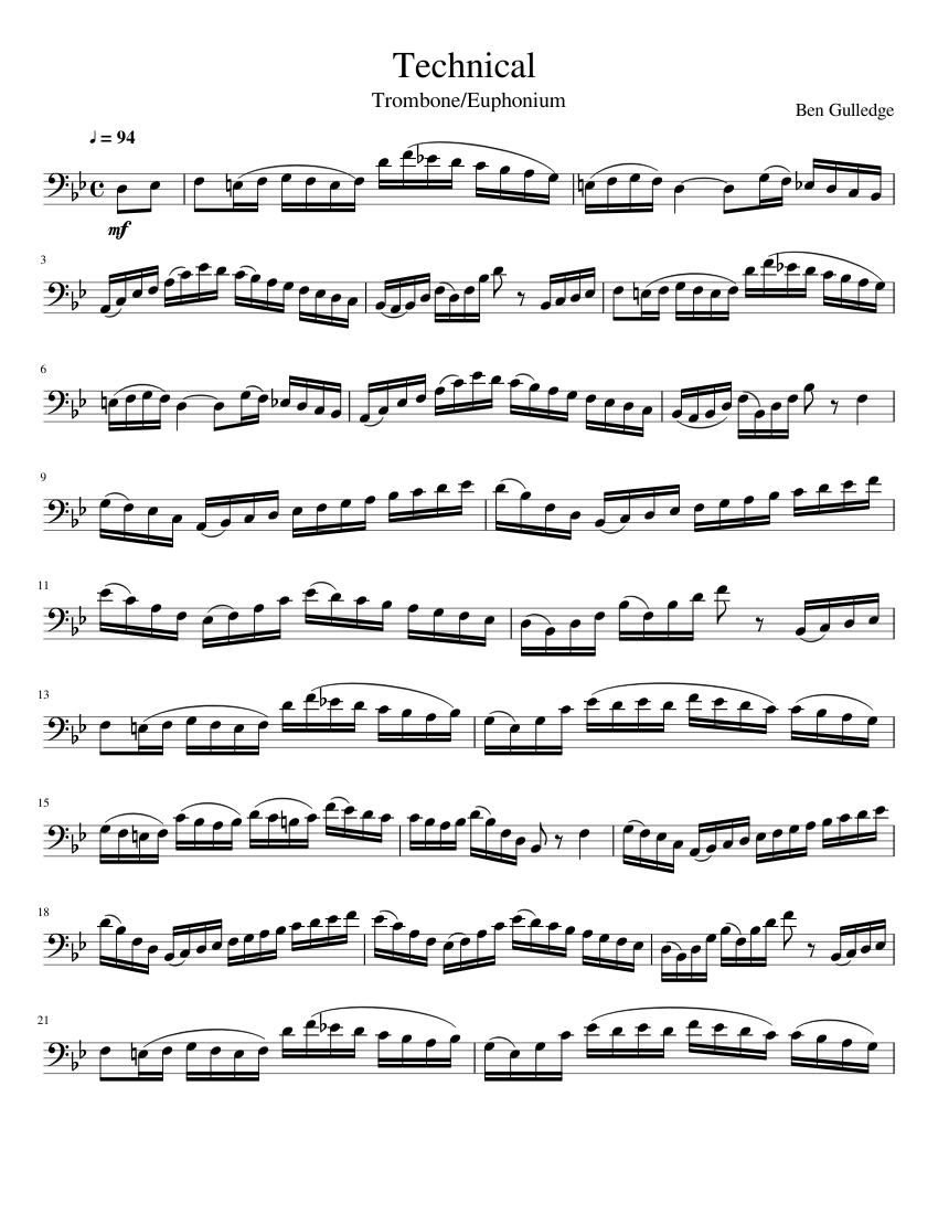 Technical Sheet music for Trombone (Solo) | Musescore.com