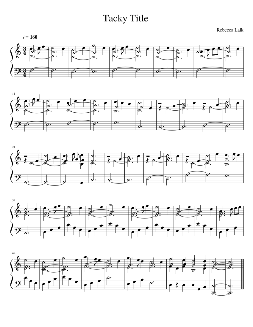 MUTH 103 Final Composition Sheet music for Piano (Solo) Easy ...
