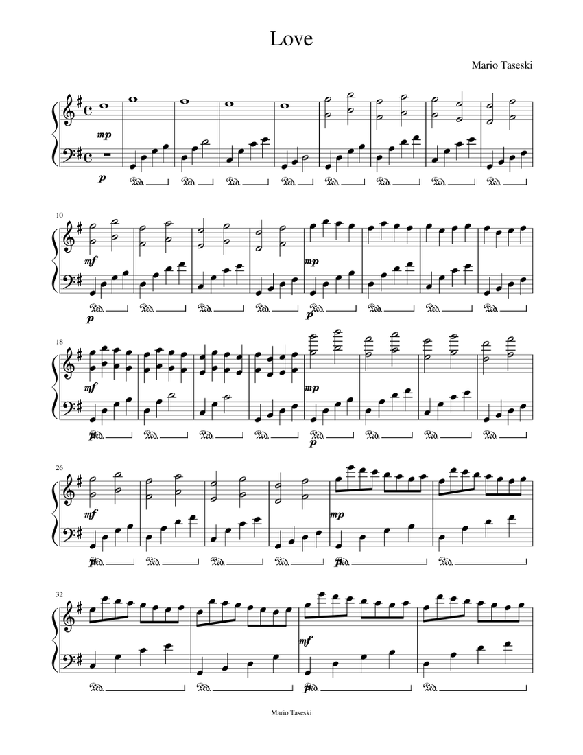 Love Sheet music for Piano (Solo) | Musescore.com