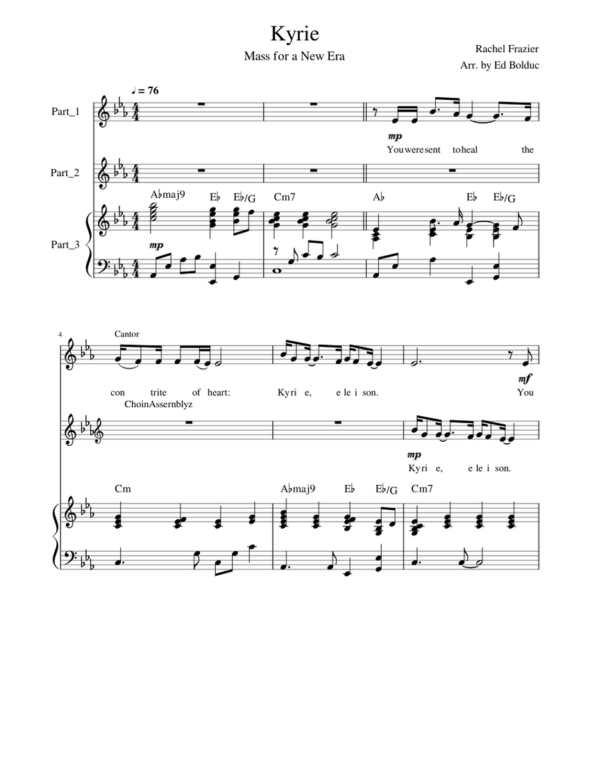 Kyrie, Mass for a New Era, Rachel Frazier, Ed Bolduc Sheet music for ...