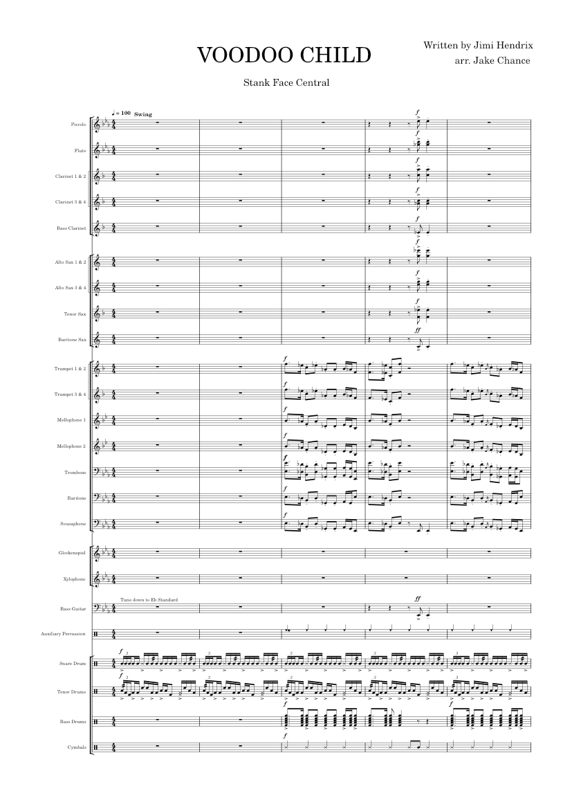 Voodoo Child (Slight Return) – Jimi Hendrix, Stevie Ray Vaughan arr ...