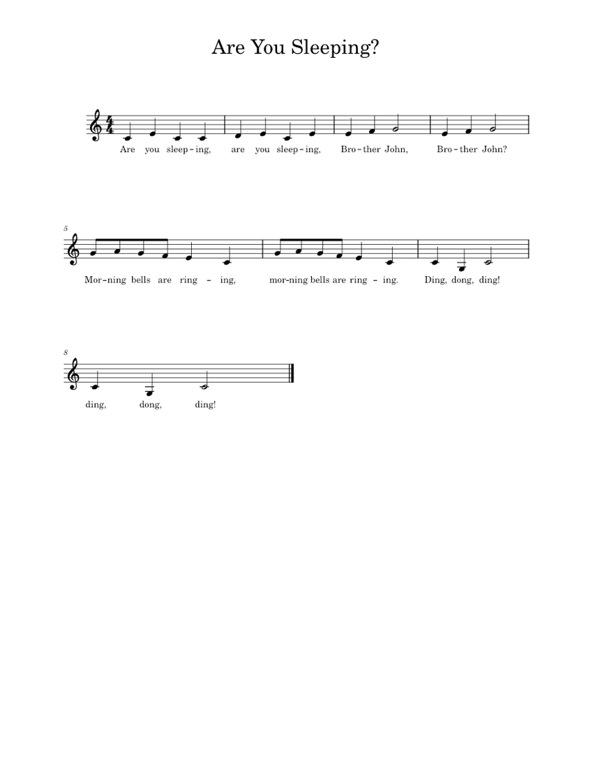 Are You Sleeping Grade 2 Sheet music for Piano (Solo) | Musescore.com
