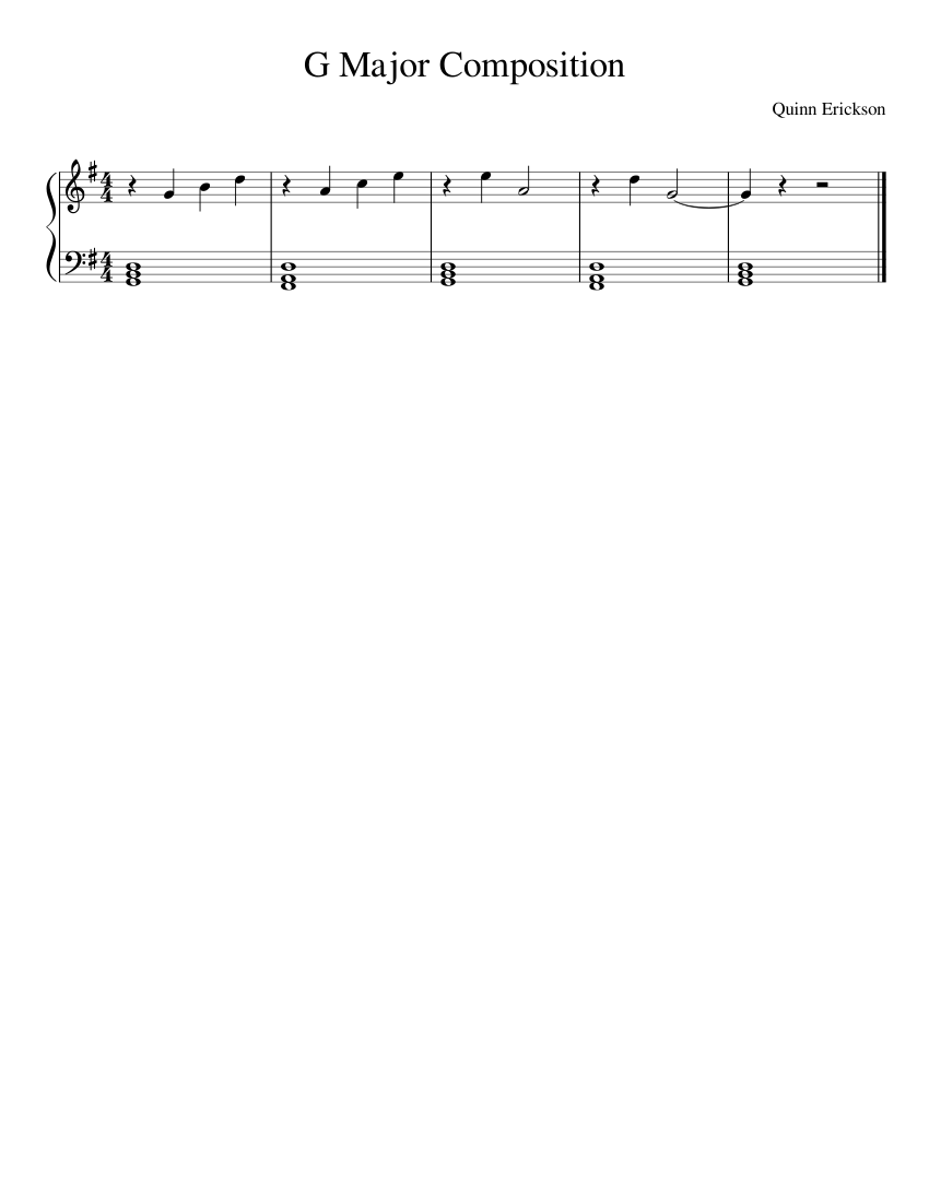 G Major Composition Sheet music for Piano (Solo) | Musescore.com