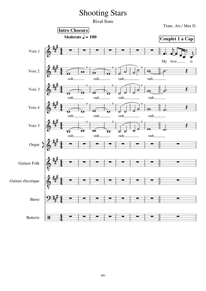 Shooting Stars – Rival Sons Sheet Music with Chords for Organ, Vocals ...