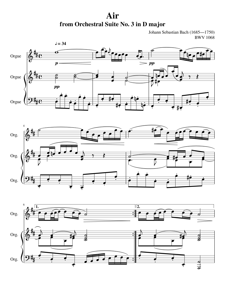 Air Sheet music for Organ (Mixed Trio) | Musescore.com