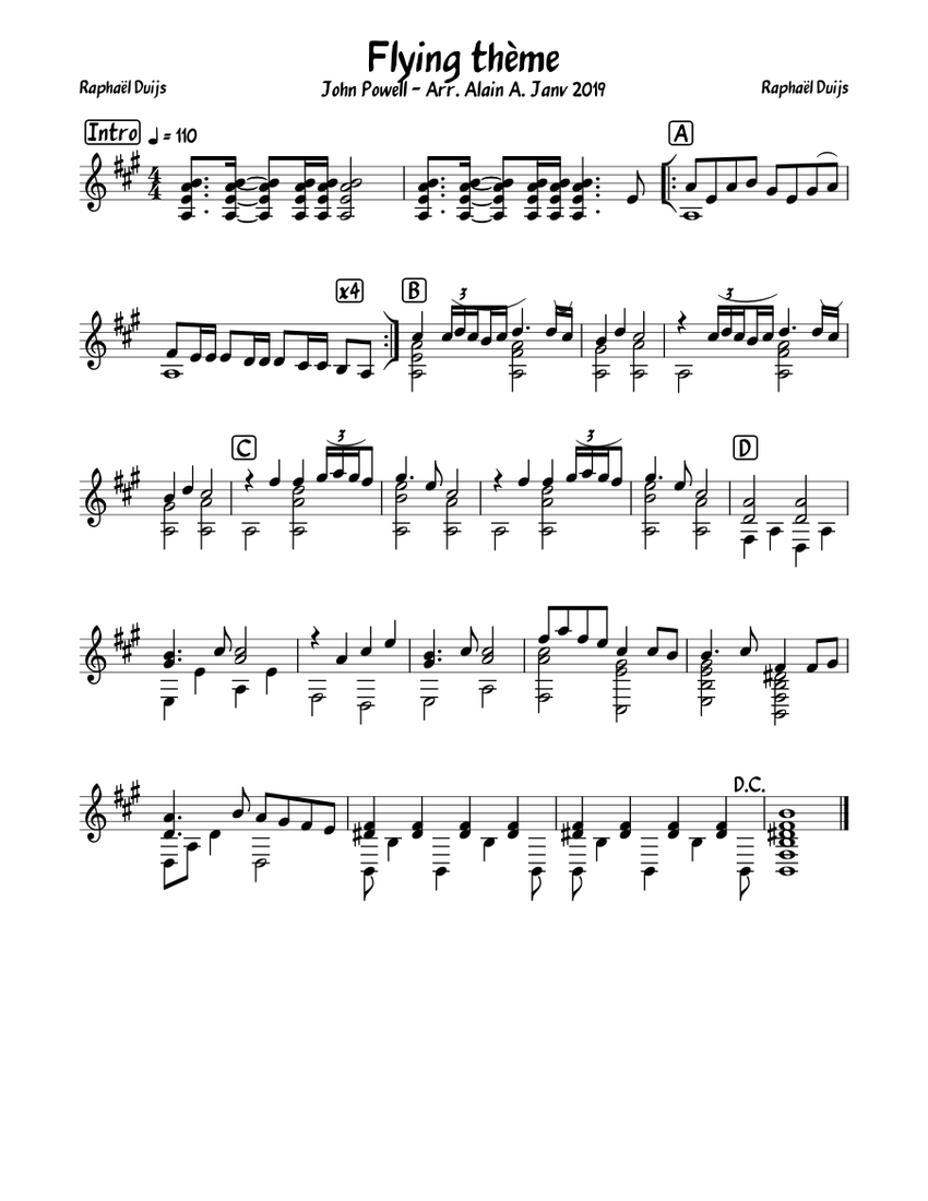 Flying theme for Horn Sheet music for French Horn (Solo) | Musescore.com