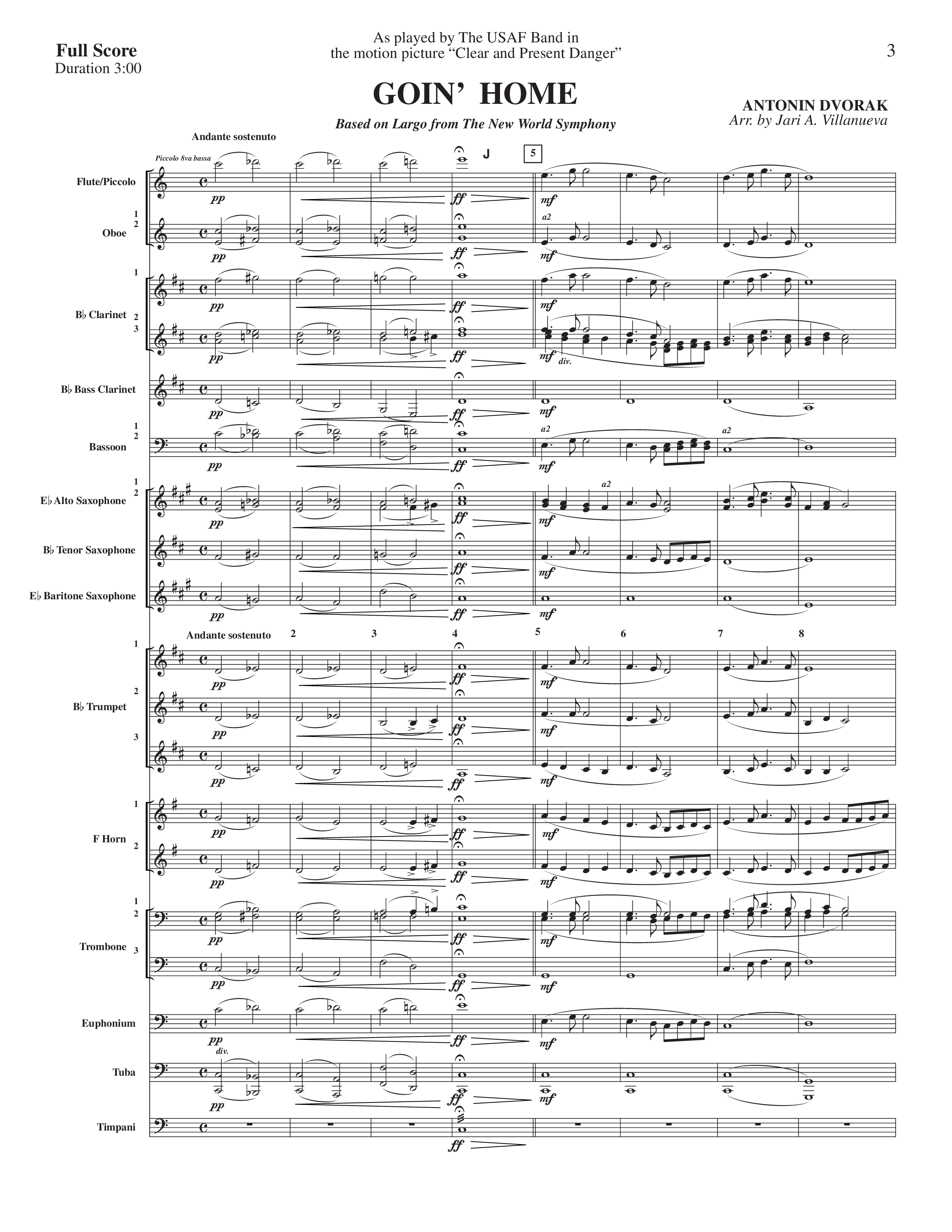 Play Official version of Going Home Sheet Music by Antonín Dvořák ...