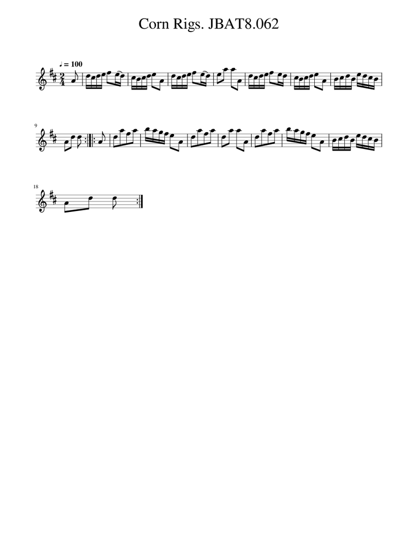Corn Rigs. JBAT8.062 Sheet music for Piano (Solo) | Musescore.com