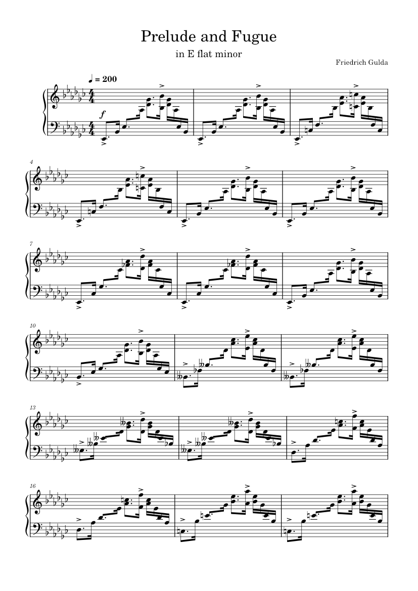 Bach / Friedrich Gulda - Prelude and Fugue in Eb Minor (w Cateen ...