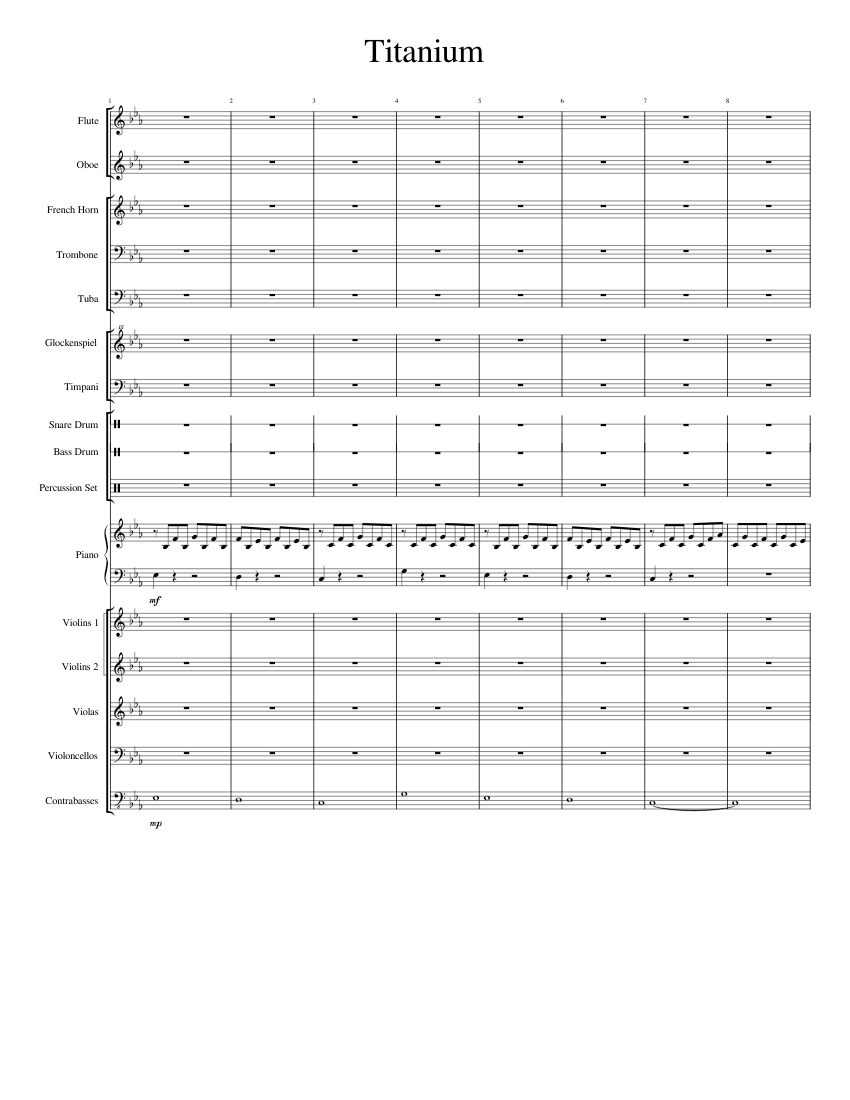 Titanium – David Guetta Titanium Sheet music for Piano, Trombone, Tuba, Flute & more instruments ...