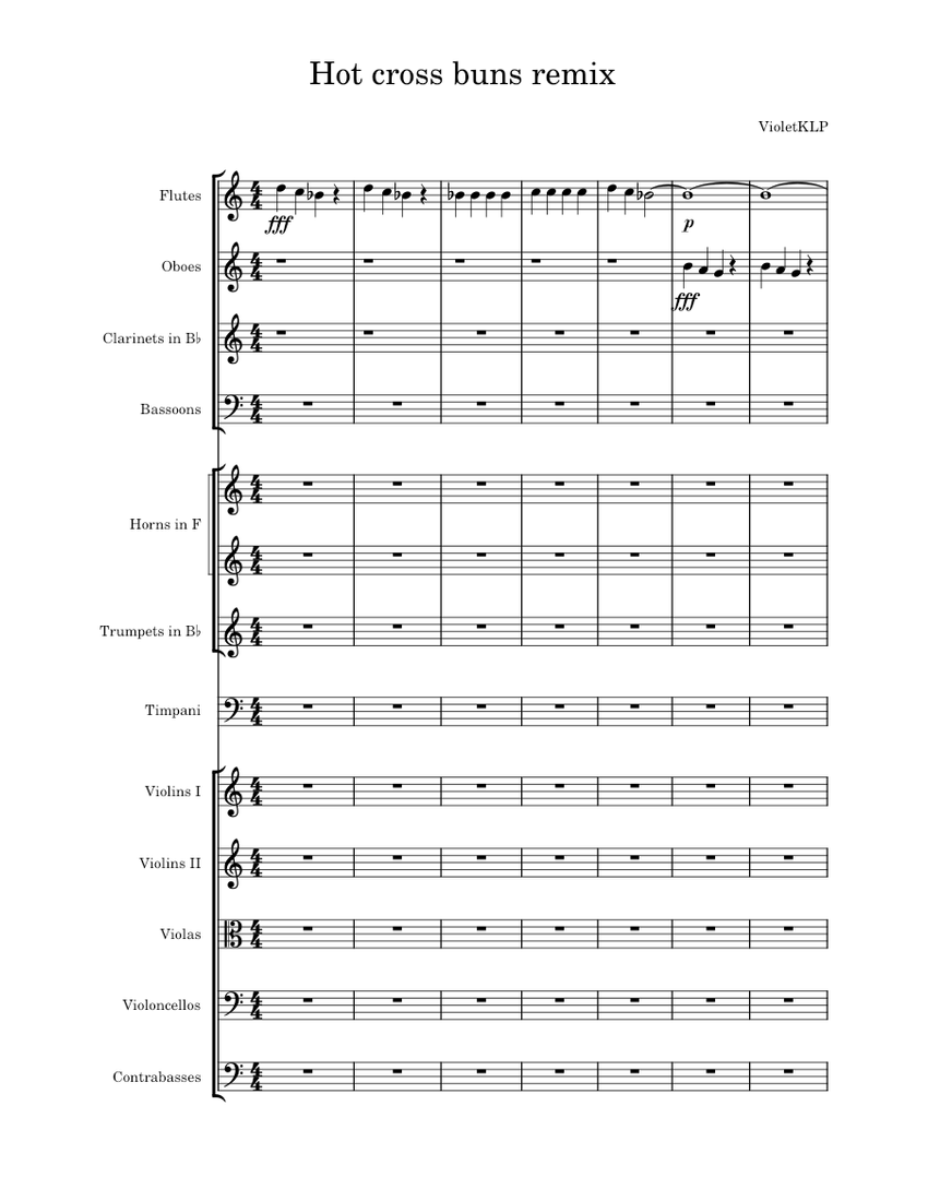 Hot Cross Buns – England Folk Song Hot cross buns remix Sheet music for ...