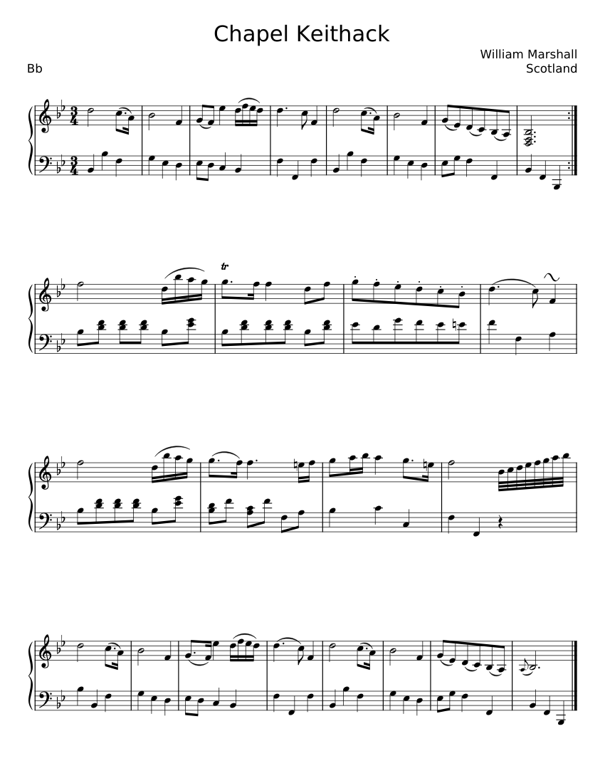 Chapel Keithack - William Marshall Sheet music for Piano (Piano Duo ...