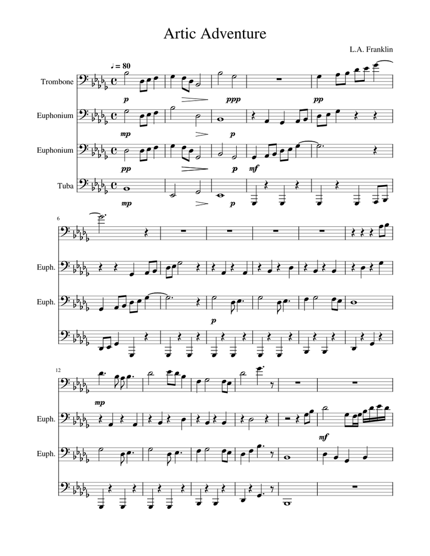 Artic Adventure Sheet music for Trombone, Euphonium, Tuba (Mixed ...