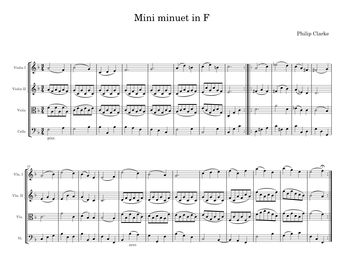 Mini minuet in F - IAN KILMISTER;EDWARD CLARKE;PHILIP TAYLOR Sheet ...