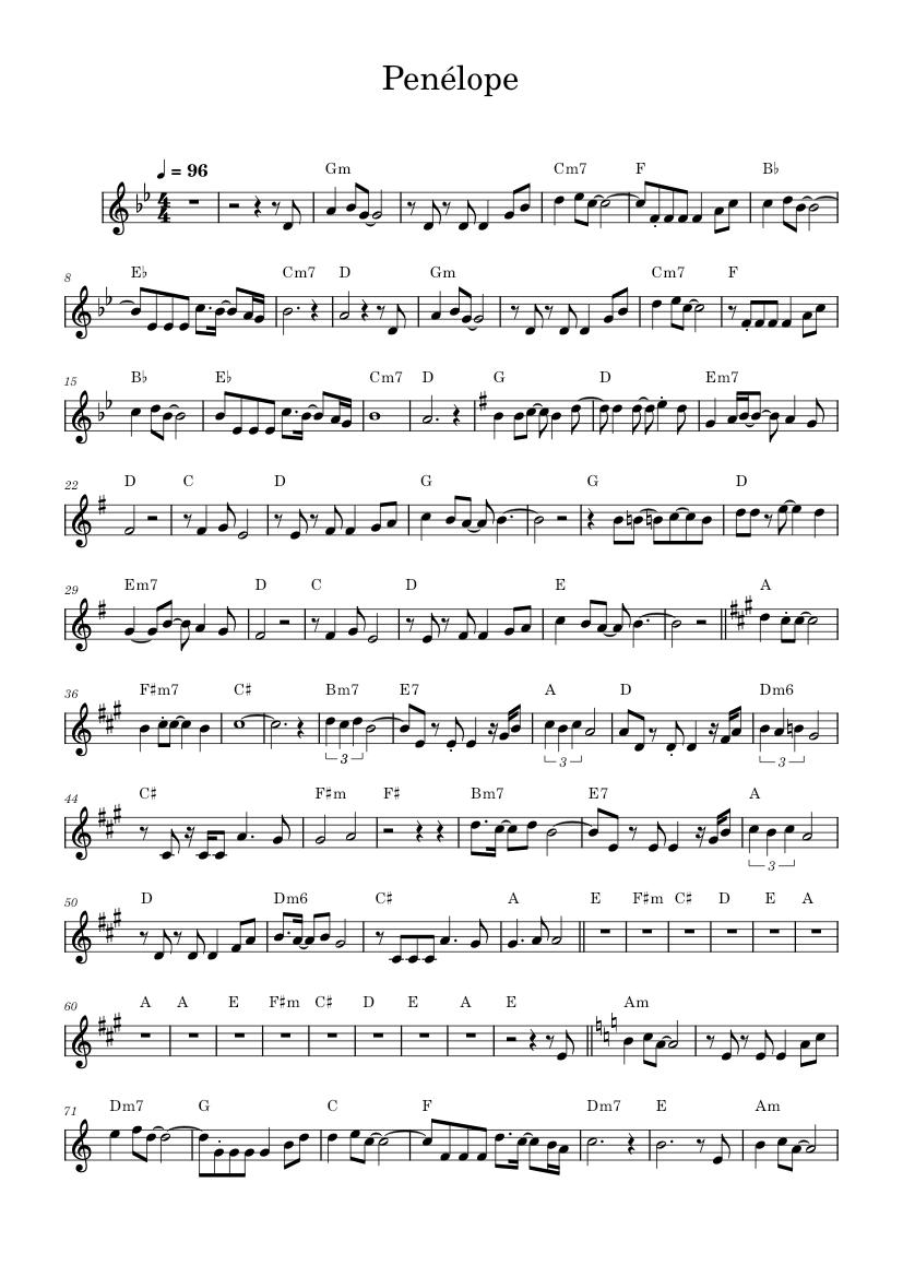 PENELOPE – Augusto Alguero, Paul Mauriat PENELOPE – DiegoTorres Sheet ...