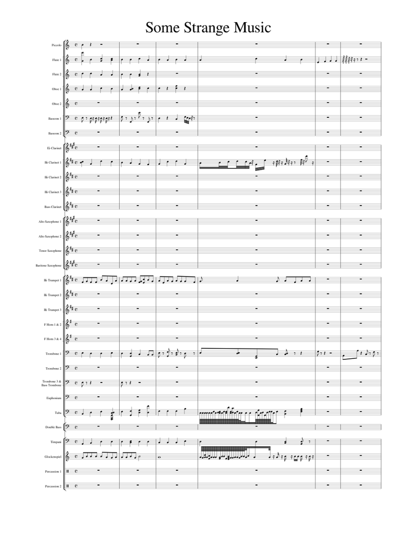 Some Strange Music Sheet music for Trombone, Euphonium, Tuba, Flute ...