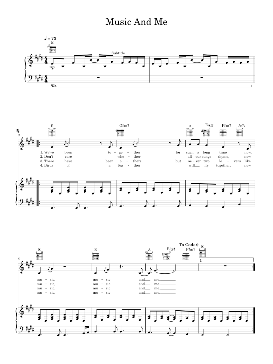 Play Official version of Music and me Sheet Music by Michael Jackson ...