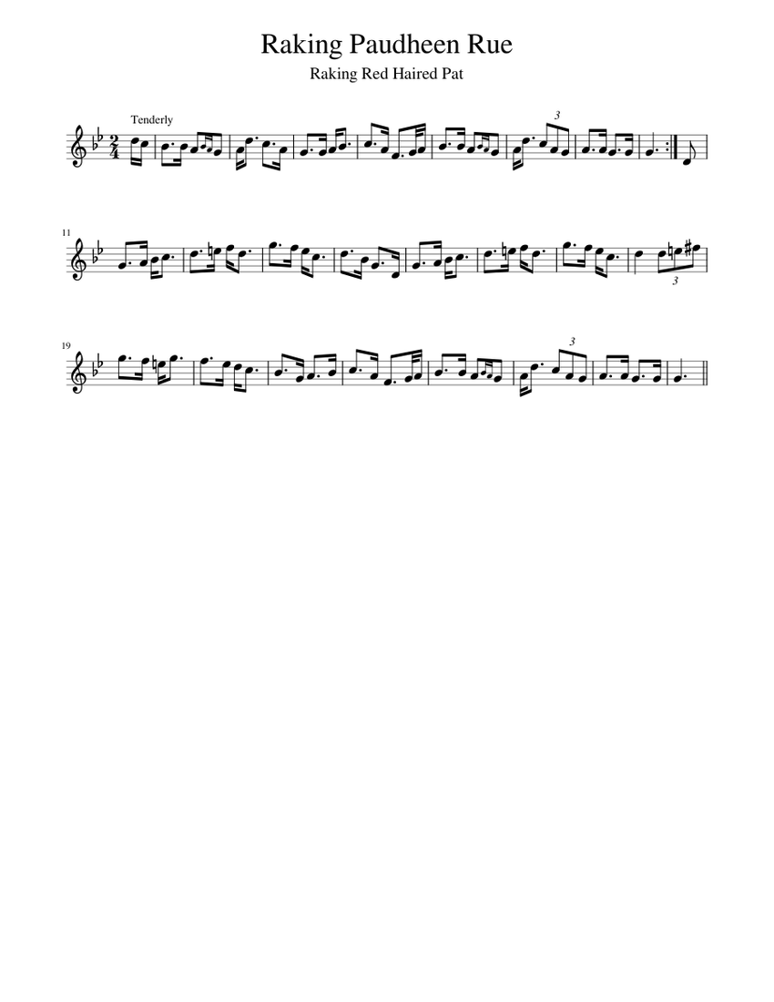 Raking Paudheen Rue Sheet music for Piano (Solo) Easy | Musescore.com