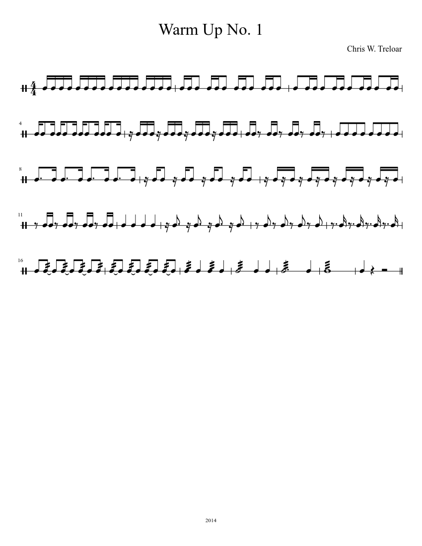 Warm Up No. 1 Sheet music for Snare drum (Solo) | Download and print in ...